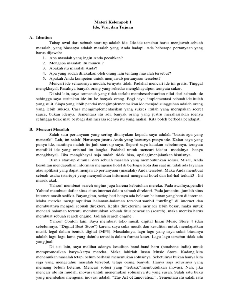 Kumpulan Materi Start-Up Sebelum UTS | PDF