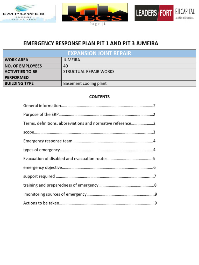Erp Pjt 1 & Pjt 3 Expansion Joint | PDF | Emergency | Emergency Evacuation
