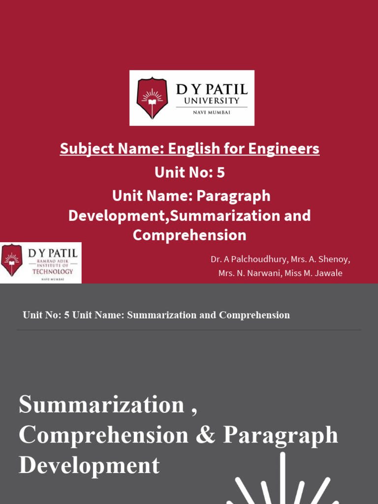 FE EE Module5 Summarization Comprehension | PDF | Reading Comprehension ...