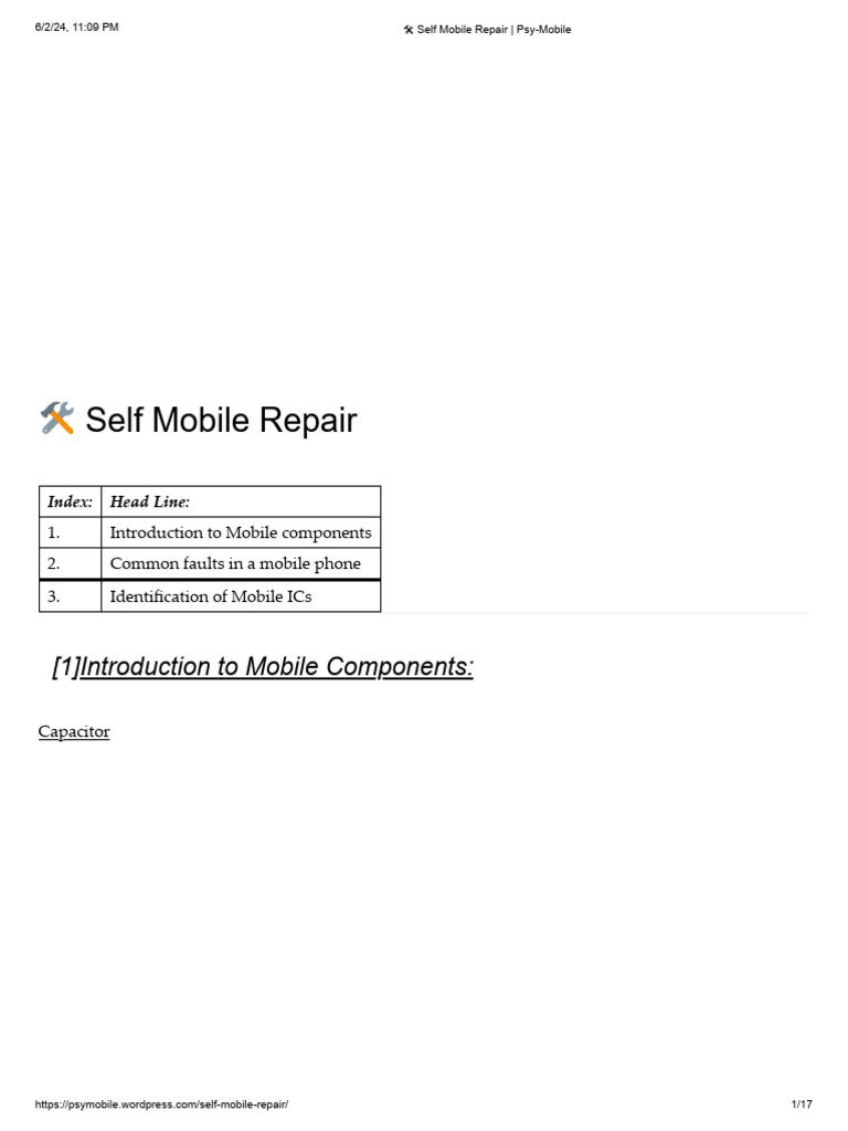 ? Self Mobile Repair - Psy-Mobile | PDF | Inductor | Diode