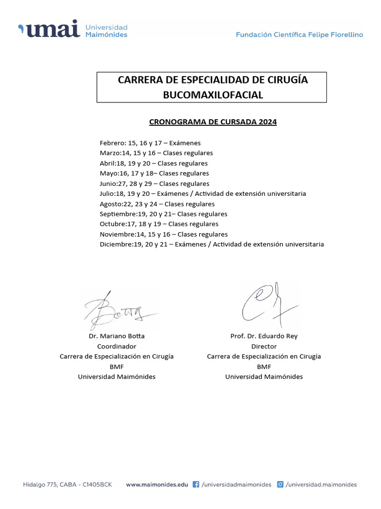 Cronograma 2024 UMAI | PDF