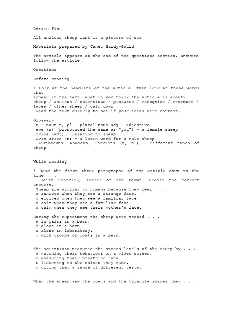 All Anxious Sheep | PDF | Sheep | Anxiety