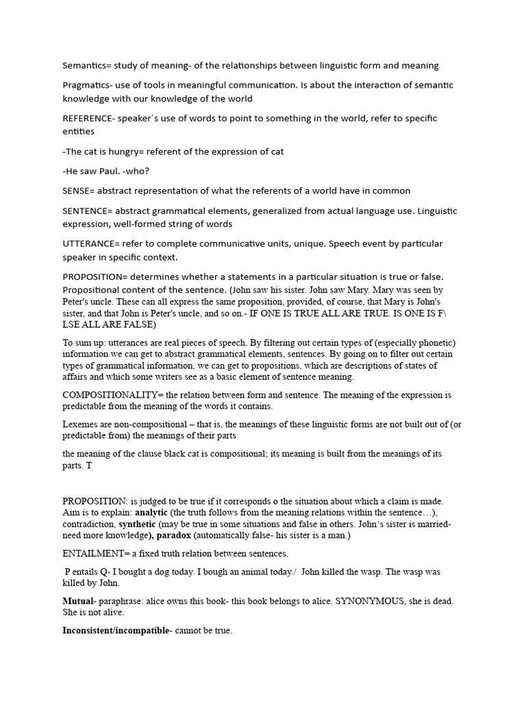 Semantics | PDF | Semantics | Word