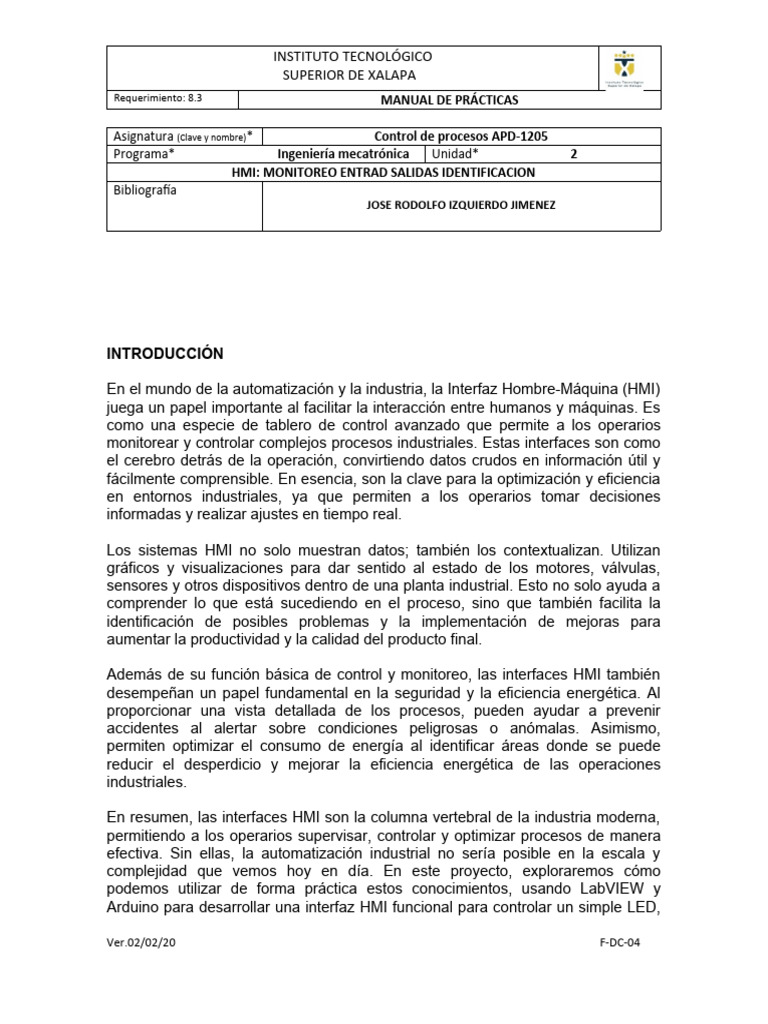 HMI: Control de LED con Arduino | PDF | Interfaz de usuario | Diodo emisor de luz