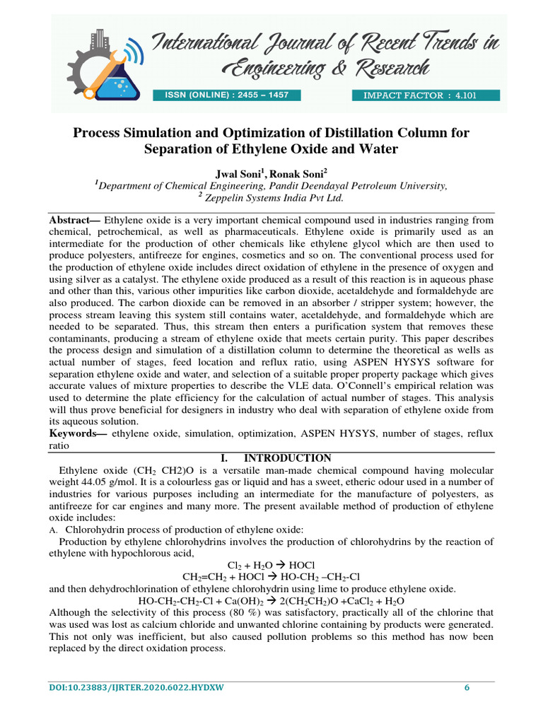 Process Simulation and Optimization of Distillation Column For ...