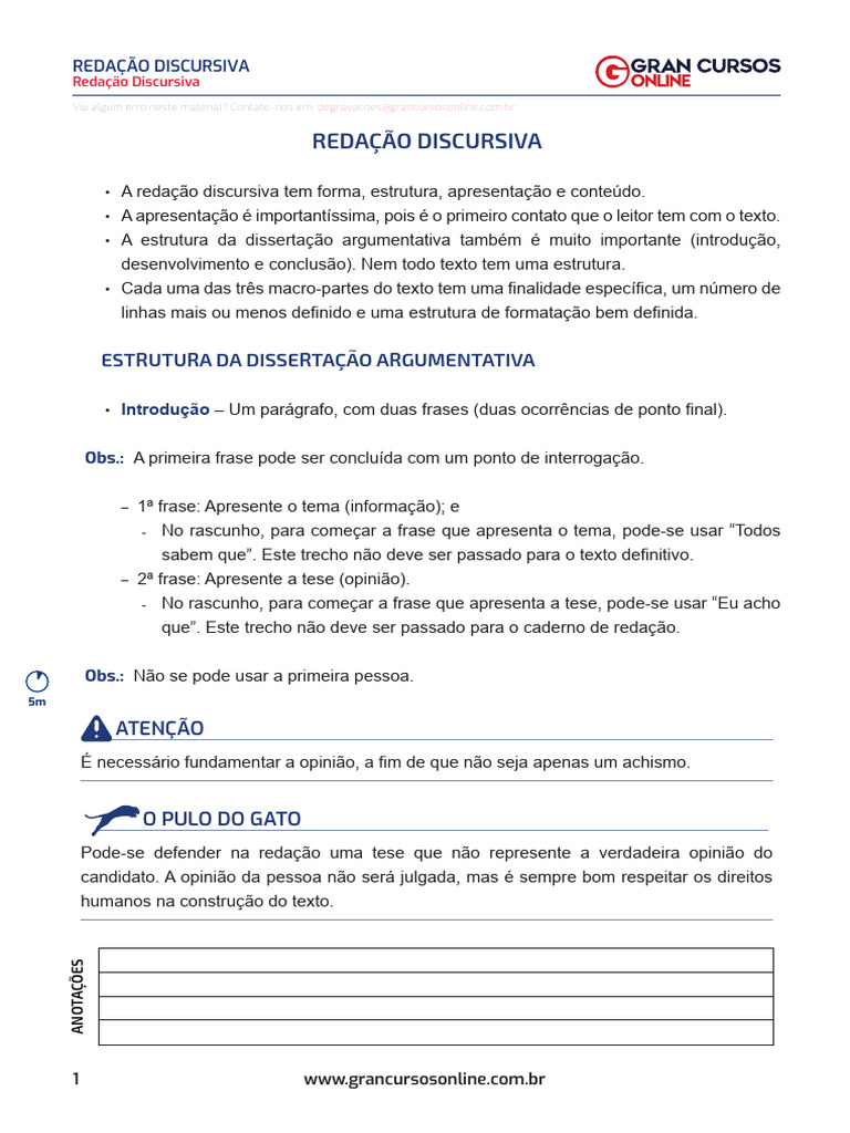 Redação Discursiva | PDF