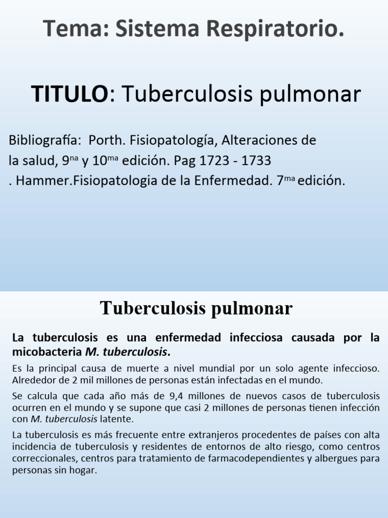 Conf 5 TB Pulmonar | PDF | Tuberculosis | Sistema inmune