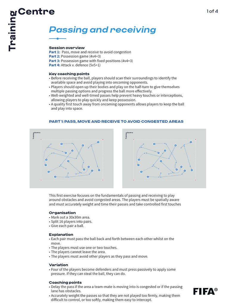 Passing and Receiving Soccer | PDF | Defender (Association Football ...