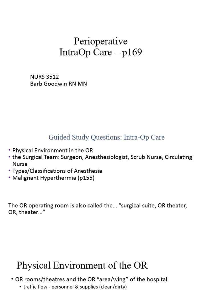 IntraOp S24 (For Note-Taking) | PDF | Anesthesia | Surgery