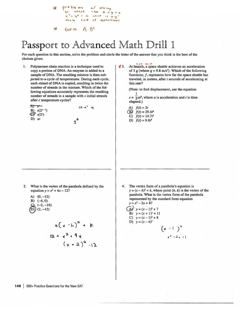 Advanced Algebra Drills | PDF | Algebra