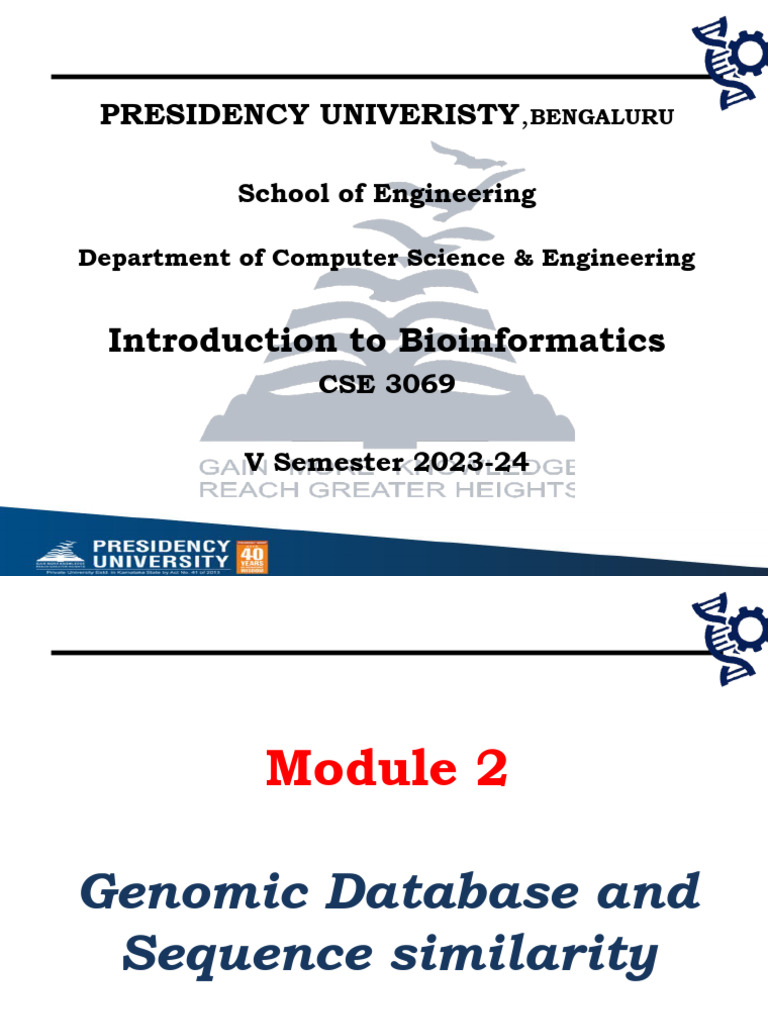 Module 2 (Bioinformatics) | PDF | Sequence Alignment | Biotechnology