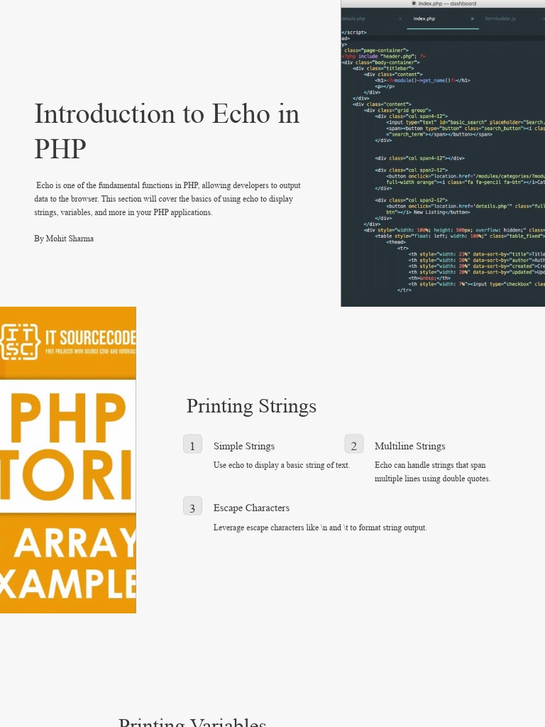 Introduction To Echo in PHP | PDF | Php | String (Computer Science)