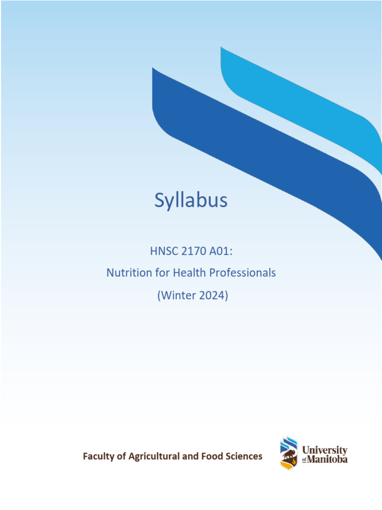HNSC 2170 Syllabus Winter 2024 | PDF | Academic Integrity | Diet ...