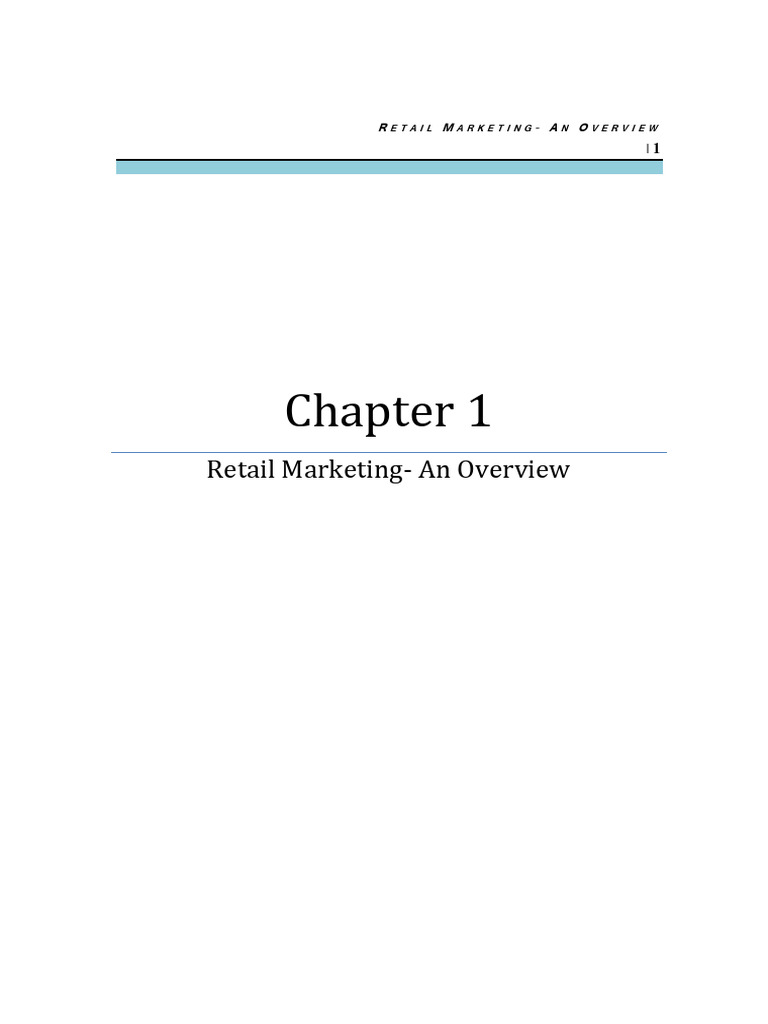 Chapter 1# | PDF | Retail | Marketing