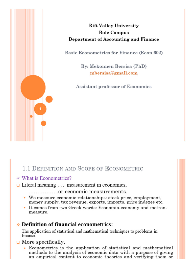 Lecture 1. Introduction To Econometrics | PDF | Econometrics | Statistics