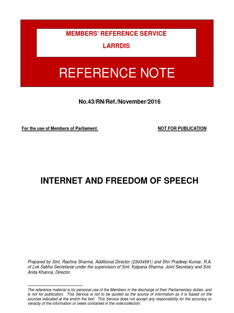 FINAL INTERNET and FOS | PDF | Defamation | Freedom Of Speech