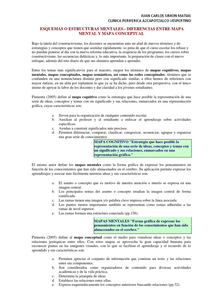Esquemas o Estructuras Mentales | PDF | Imagen | Aprendizaje