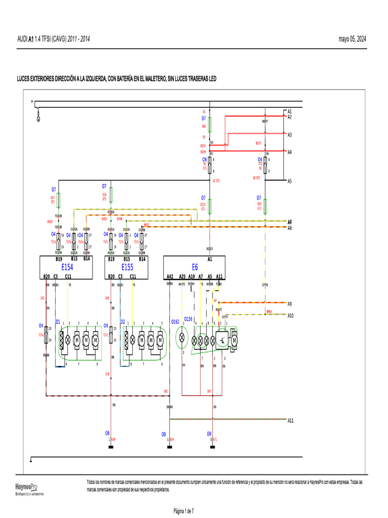 Audi - A1 - Esquema Luces | PDF | Tecnología de vehículos | Vehículo de motor
