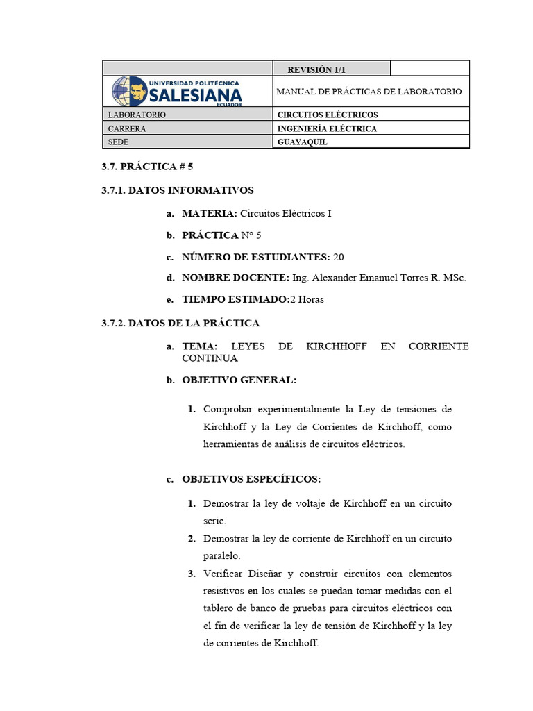 Prac 5 | PDF | Red eléctrica | voltaje