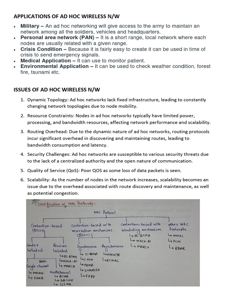Applications of Ad Hoc Wireless N | PDF | Computers | Technology & Engineering