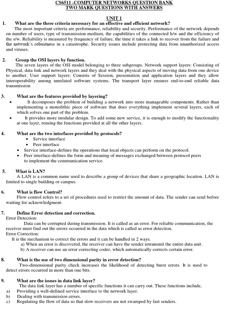 Data Communication Question Bank | PDF | Computer Network | Transmission Control Protocol