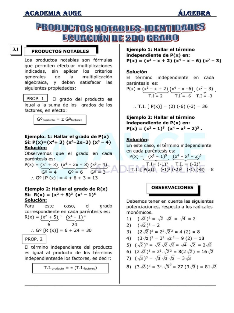 Ficha Algebra Semana 2 Fabian | PDF