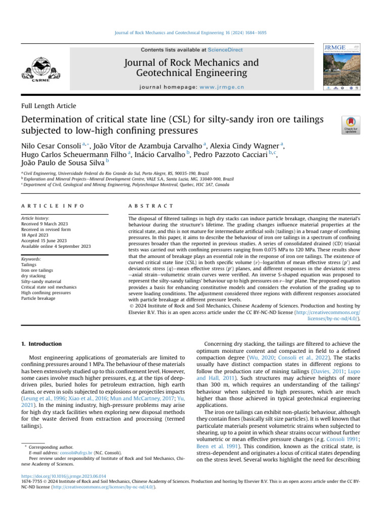 Determination of Critical State Line (CSL) | PDF | Stress (Mechanics ...