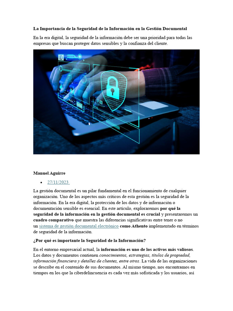La Importancia de La Seguridad | Descargar gratis PDF | Seguridad de ...