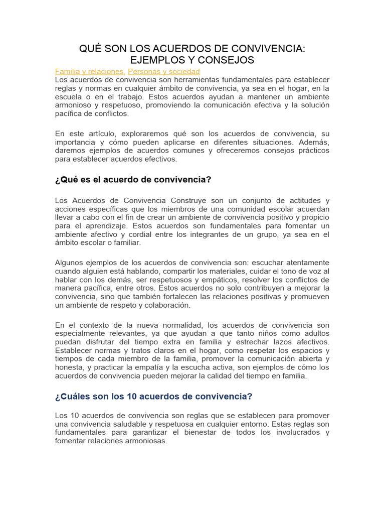 QUÉ SON LOS ACUERDOS DE CONVIVENCIA (2) | Descargar gratis PDF ... QUÉ SON LOS ACUERDOS DE CONVIVENCIA (2) | Descargar gratis PDF ...