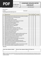 Confined Space Entry Log Sheet | PDF | Technology & Engineering