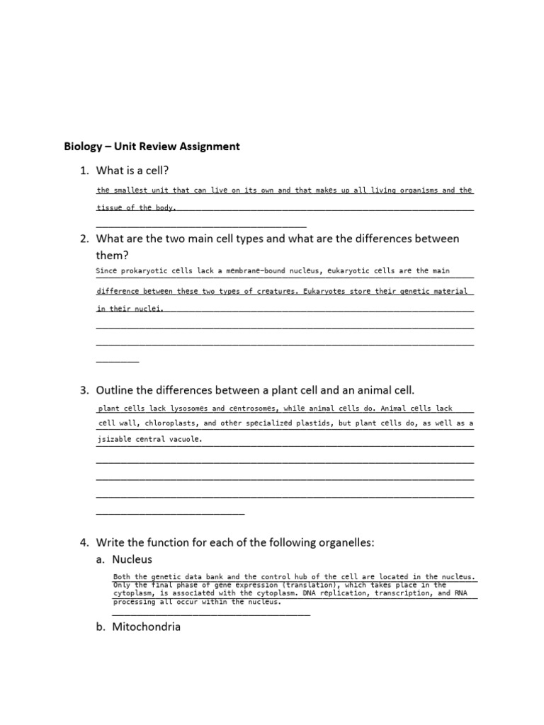 Biology Cell Structure Review | PDF | Dominance (Genetics) | Genotype