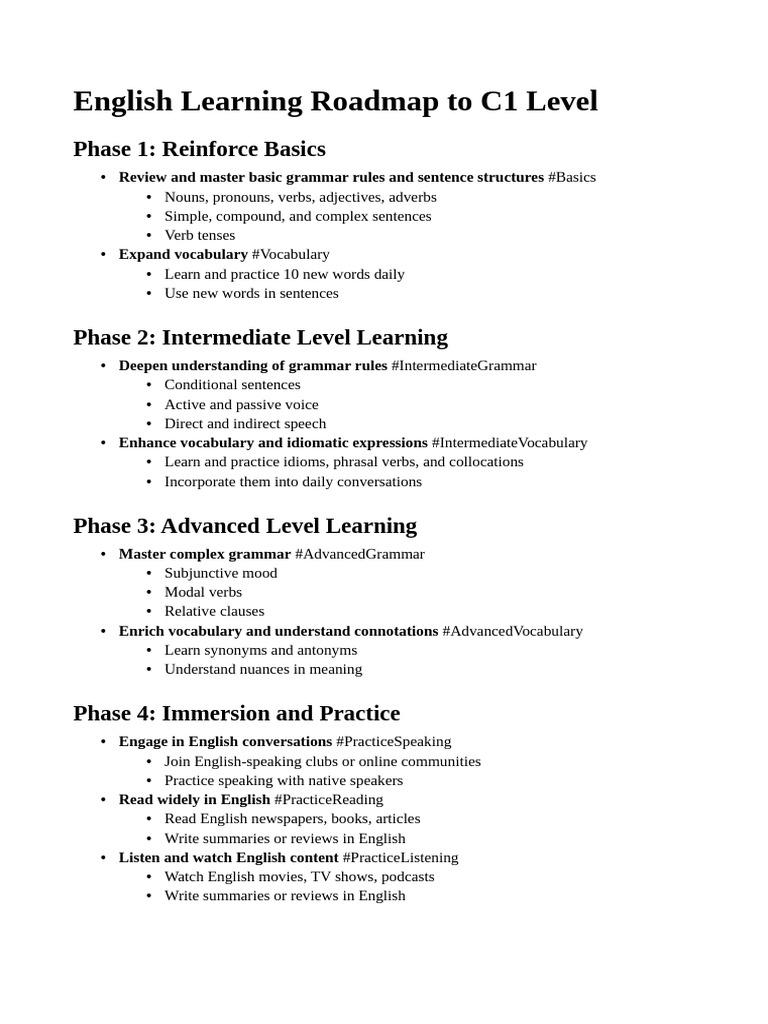English Road Map | PDF