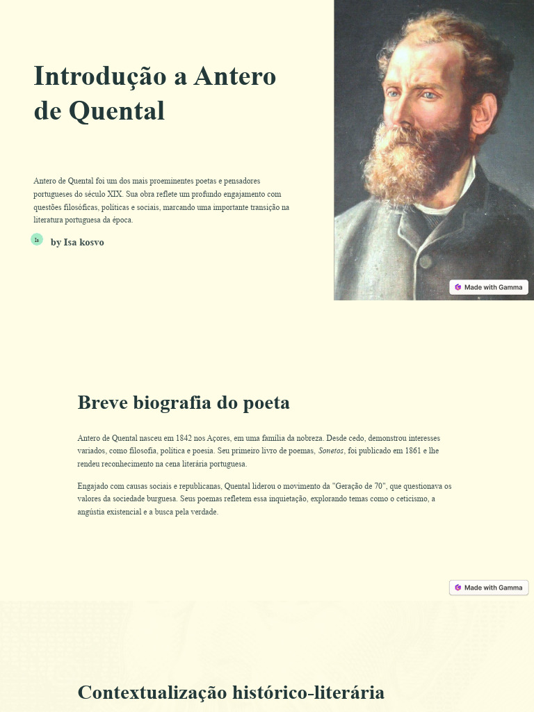 Introducao A Antero de Quental | PDF | Poesia | Existencialismo