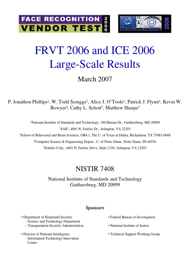 FRVT 2006 and ICE 2006 Results Summary | PDF | Computers
