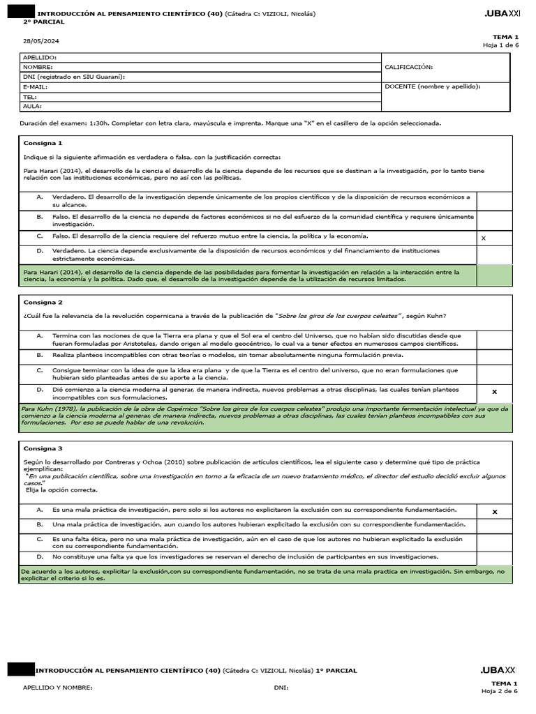 Clave Tema 1 - Parcial 2 | PDF | Teoría | Método científico
