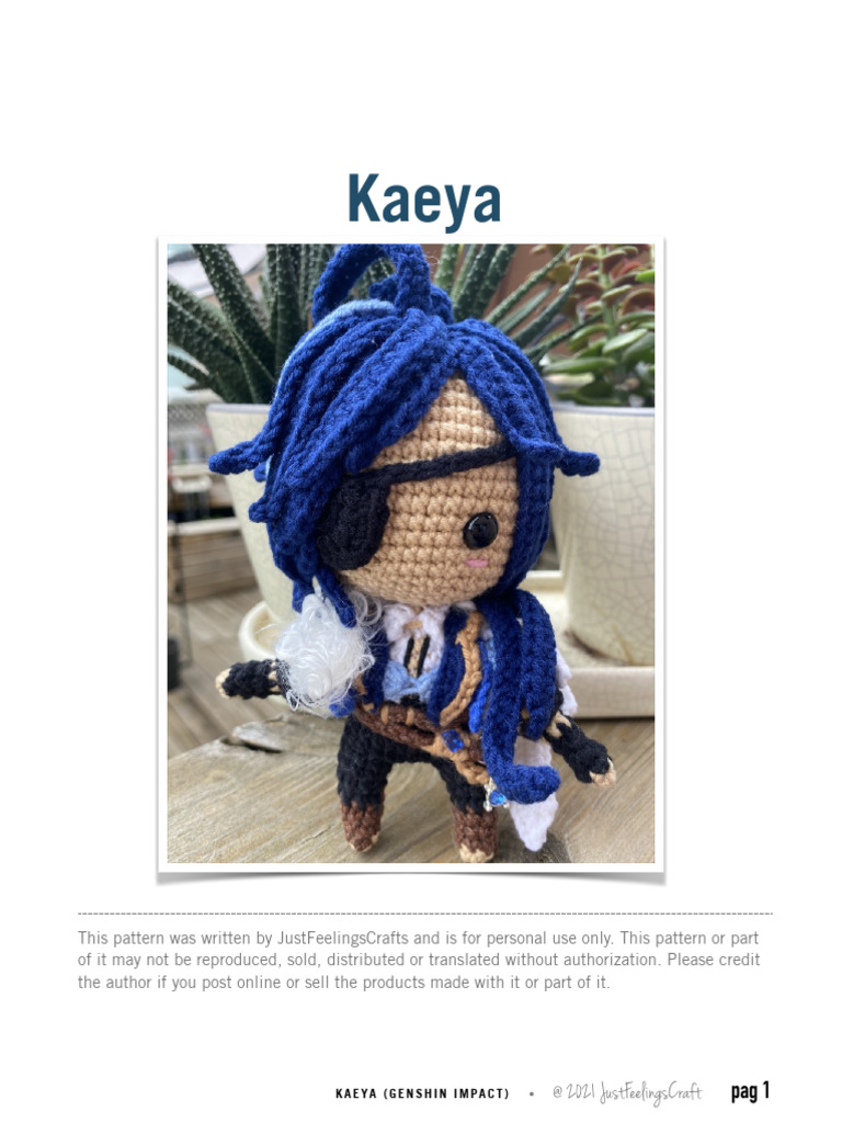 Kaeya Amigurumi Crochet Pattern | PDF | Crochet | Yarn