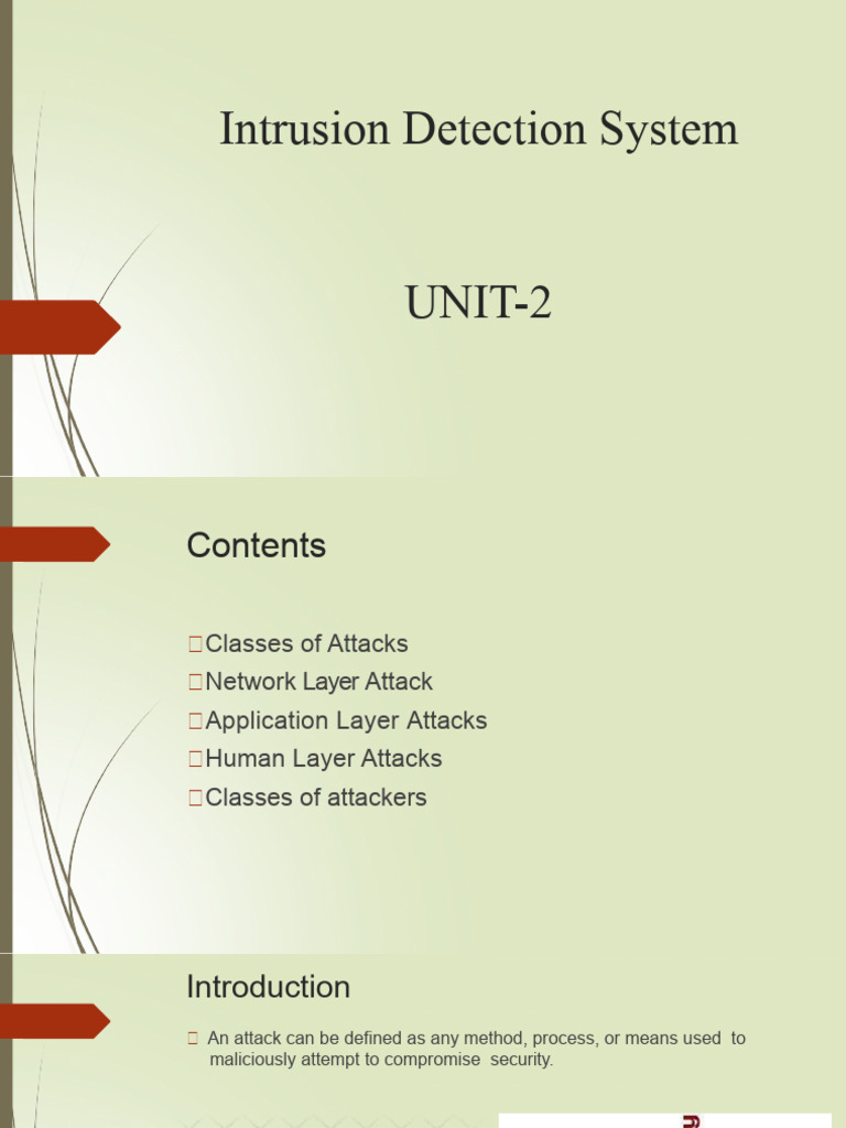 Unit 2 Ids Pdf Security Computer Security