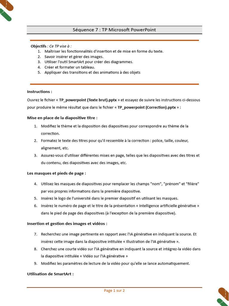TP MS PowerPoint | PDF | Intelligence artificielle | Intelligence (IA) et sémantique