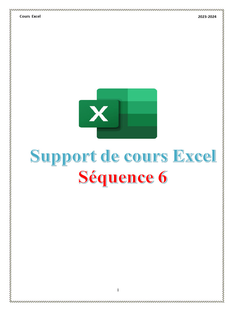 Cours Excel 2023-2024 PDF Gratuit | PDF | Microsoft Excel | Interface ...