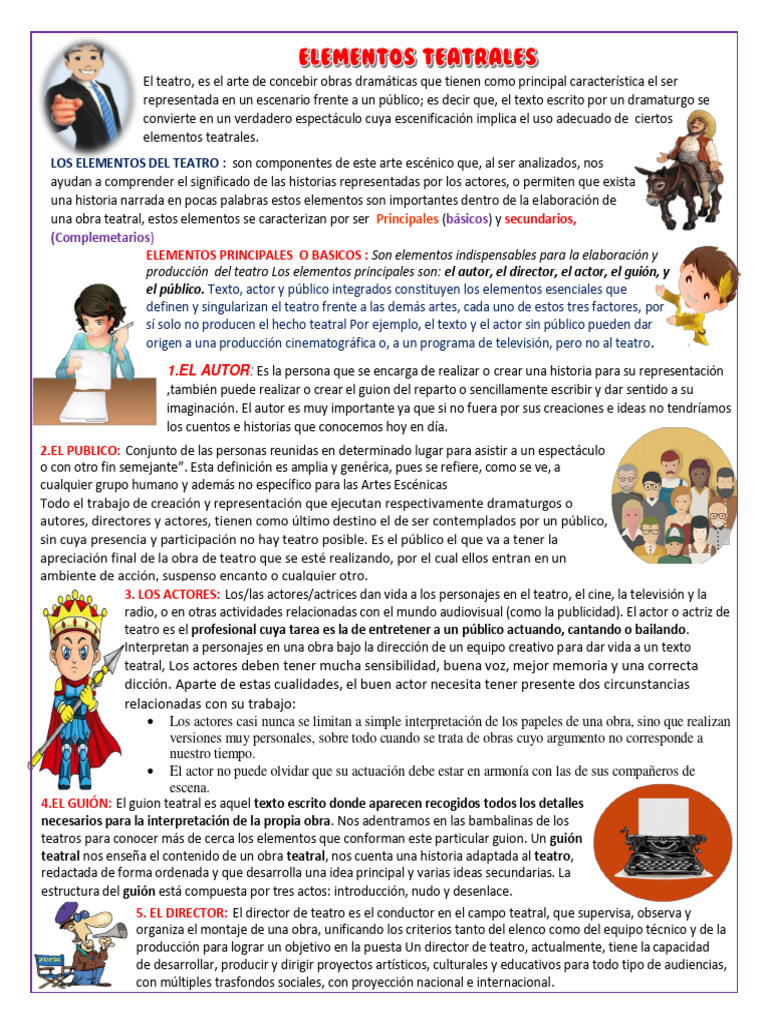 Hoja De Trabajo Sobre Los Elementos Del Drama En Formato Pdf