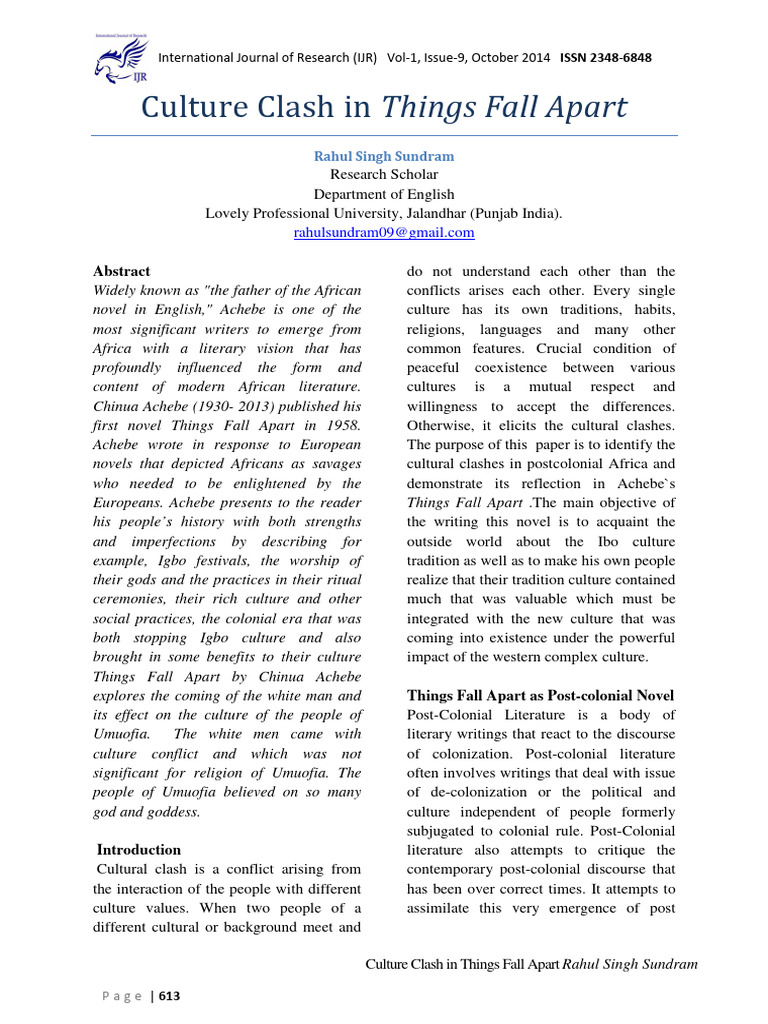 Culture Clash in Things Fall Apart | PDF | Social Science