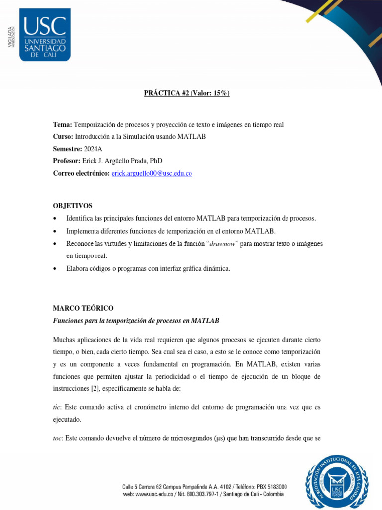 Práctica ISUM 02 2024A | PDF | Programación de computadoras | Matlab