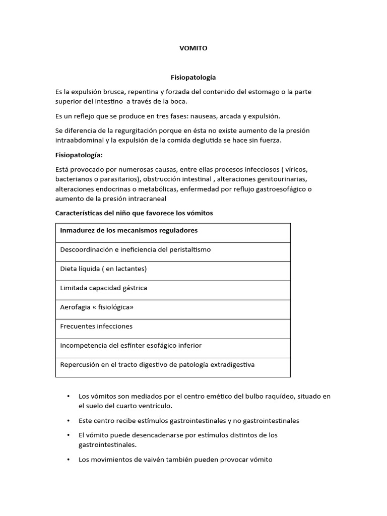 VOMITO | PDF | Vómitos | Esófago