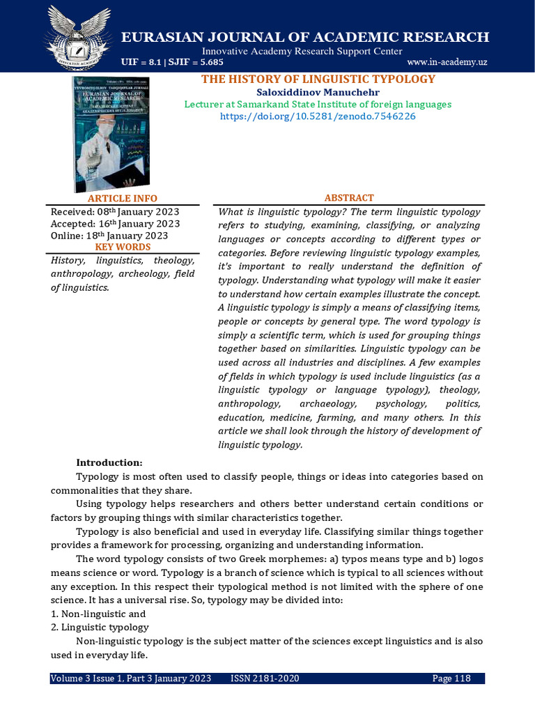 Linguistic Typology | PDF | Linguistics | Linguistic Typology