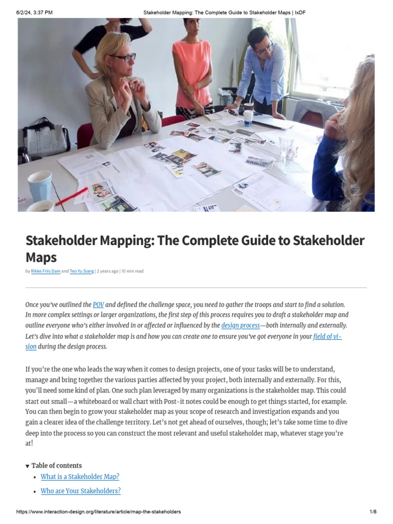 Stakeholder Mapping - The Complete Guide To Stakeholder Maps - IxDF ...