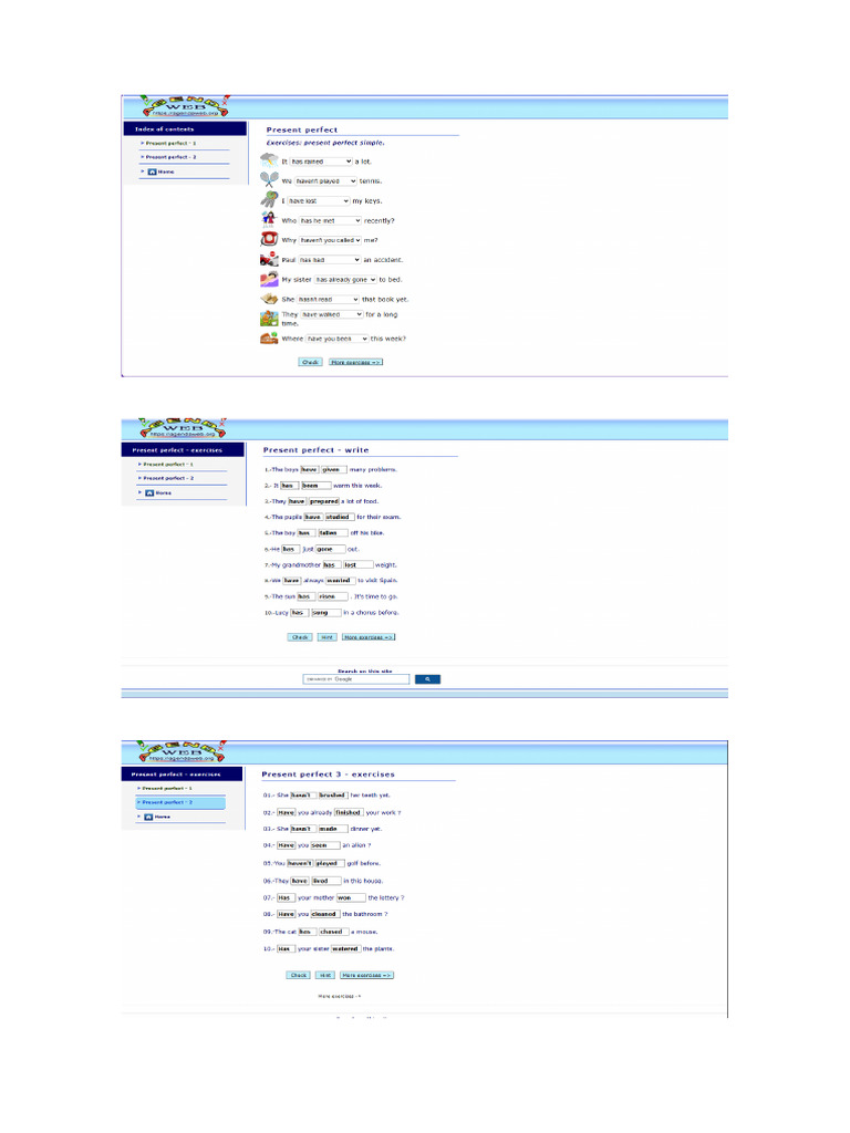 Task Present Perfect 4 Captures - Bastidas Zamora Jonathan | PDF