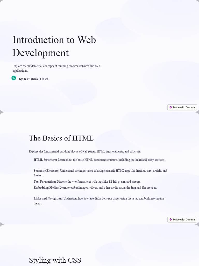 Introduction To Web Development | PDF | Html Element | World Wide Web