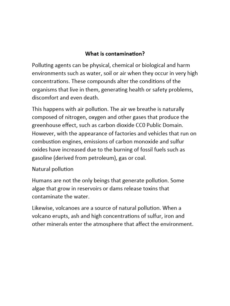 What Is Contamination | PDF | Pollution | Atmosphere Of Earth