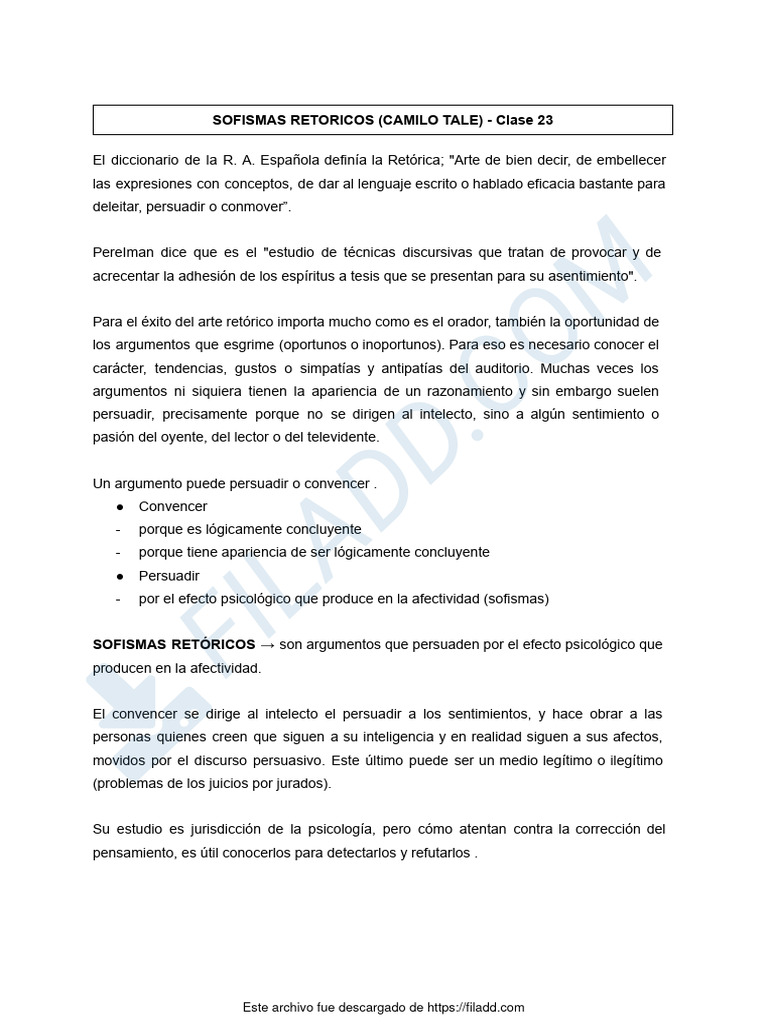 6 Sofismas Retoricos Norma y Accion - Clase 23 y 25 1 | PDF | Pensamiento | Lógica