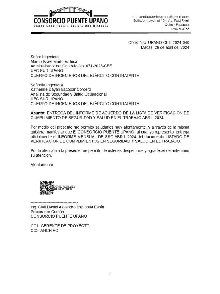 02 Oficio Nro. Upano Cee 2024 040 | PDF